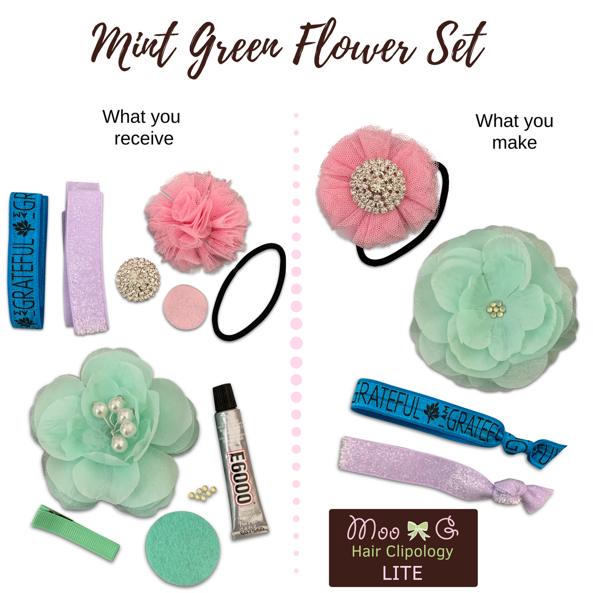 Mint Green Flower Set – Moo G Clips